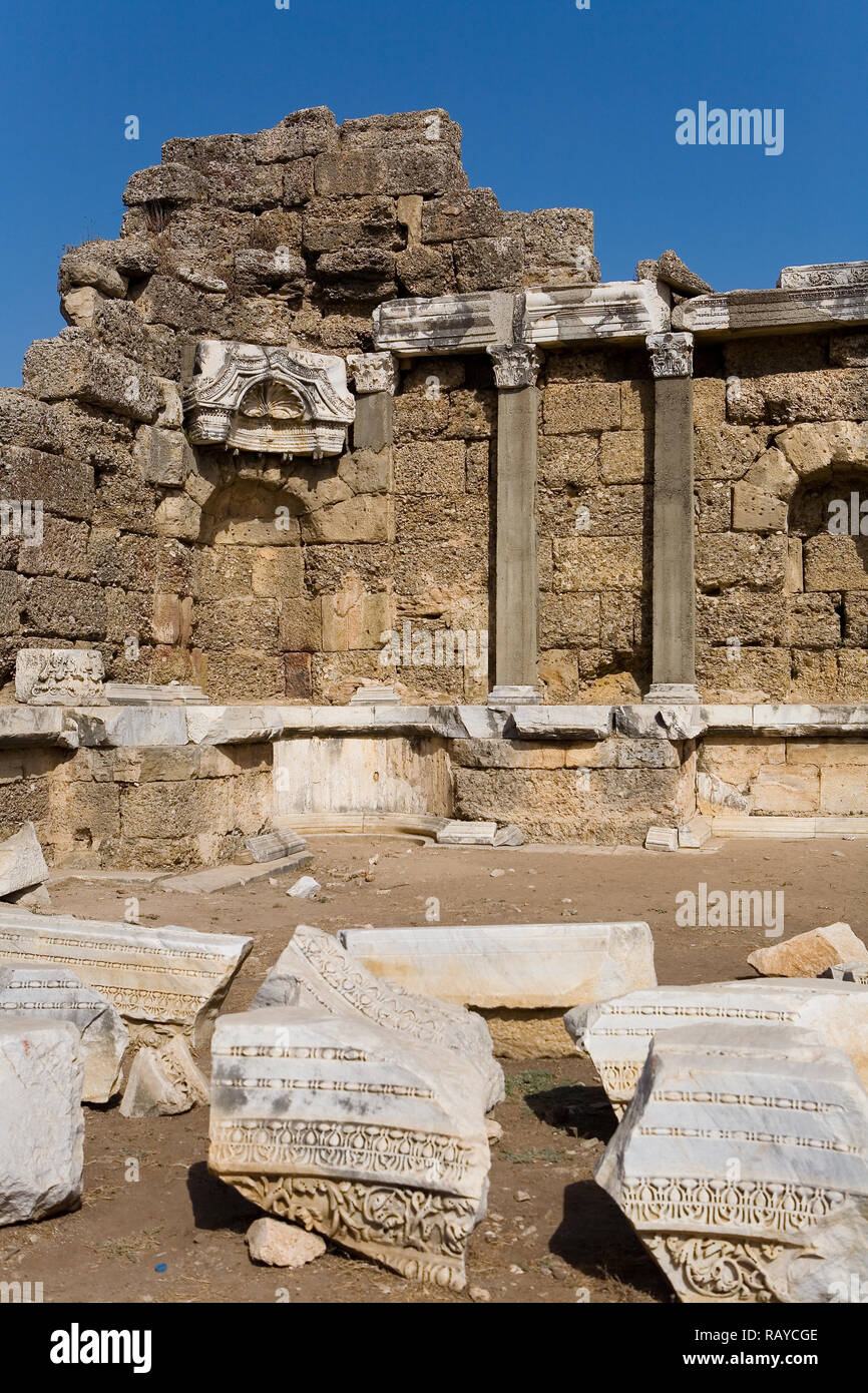 The stone ruins of the ancient city of Side. Turkey Stock Photo - Alamy