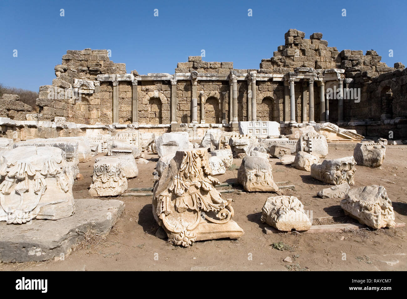 The ruins of the ancient city of Side. Turkey Stock Photo - Alamy