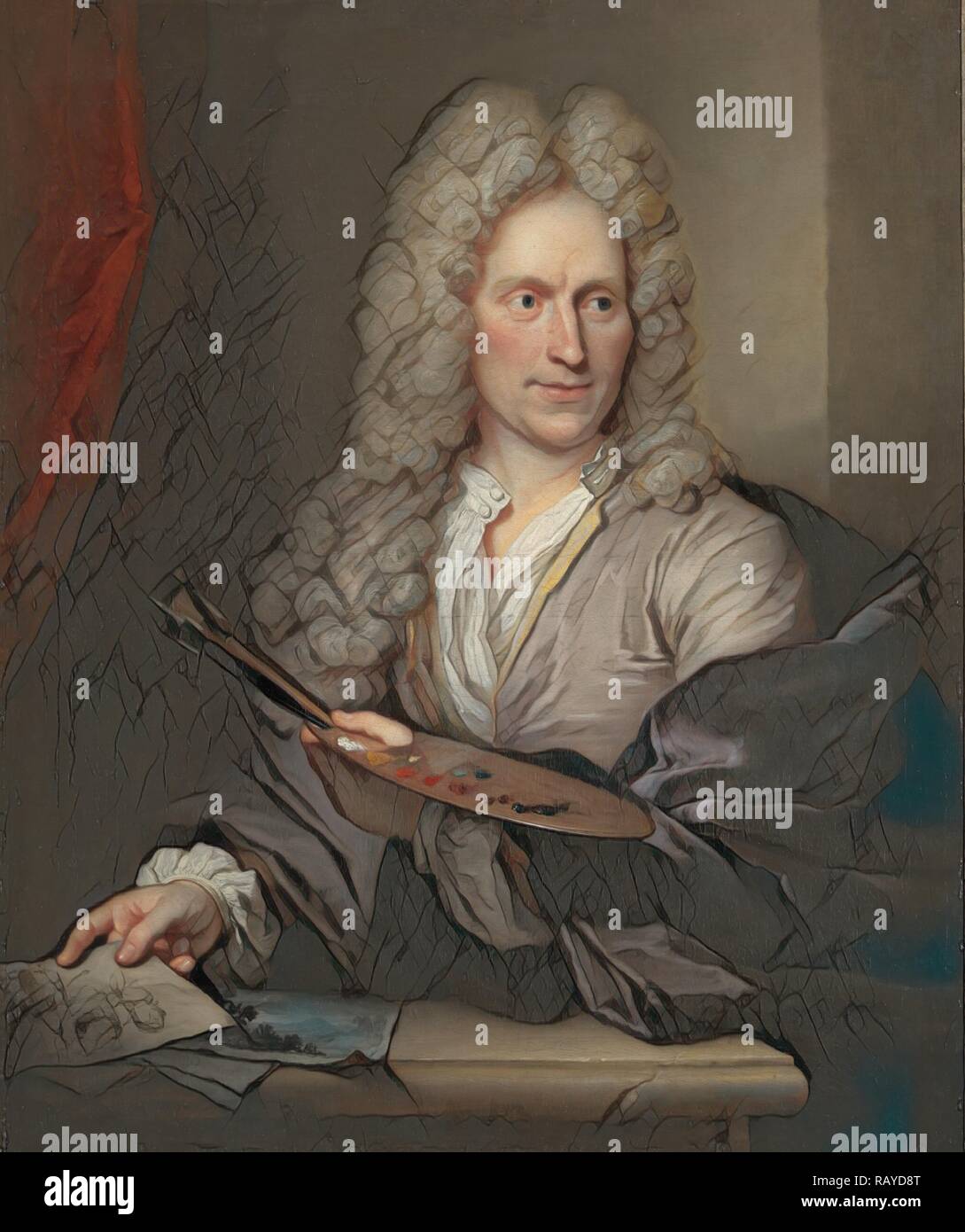 Portrait of Jan van Huysum, Arnold Boonen, c. 1720. Reimagined by Gibon ...