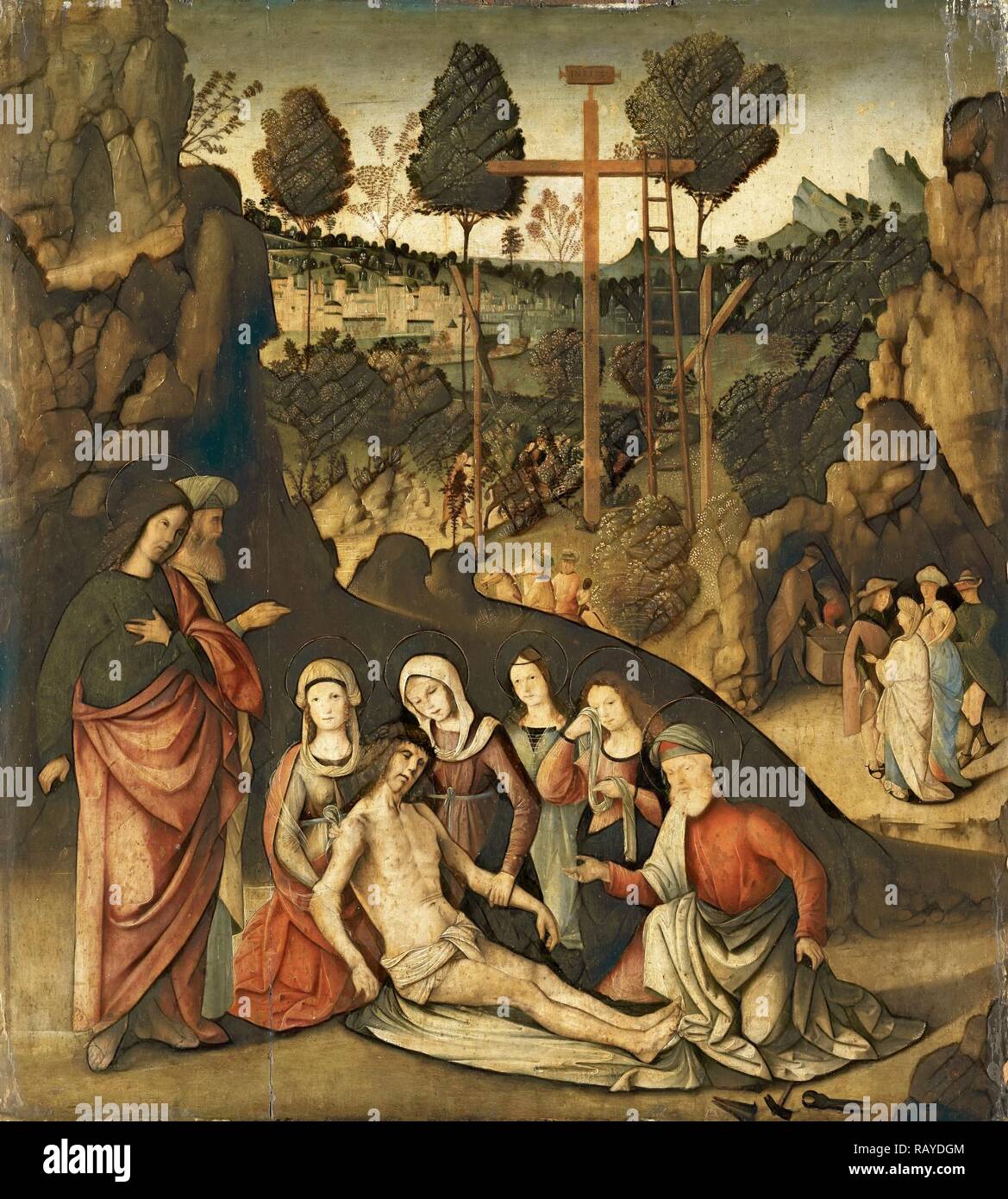 Lamentation of Christ, attributed to Bernardino Zaganelli di Bosio, 1470 - 1520. Reimagined by ...