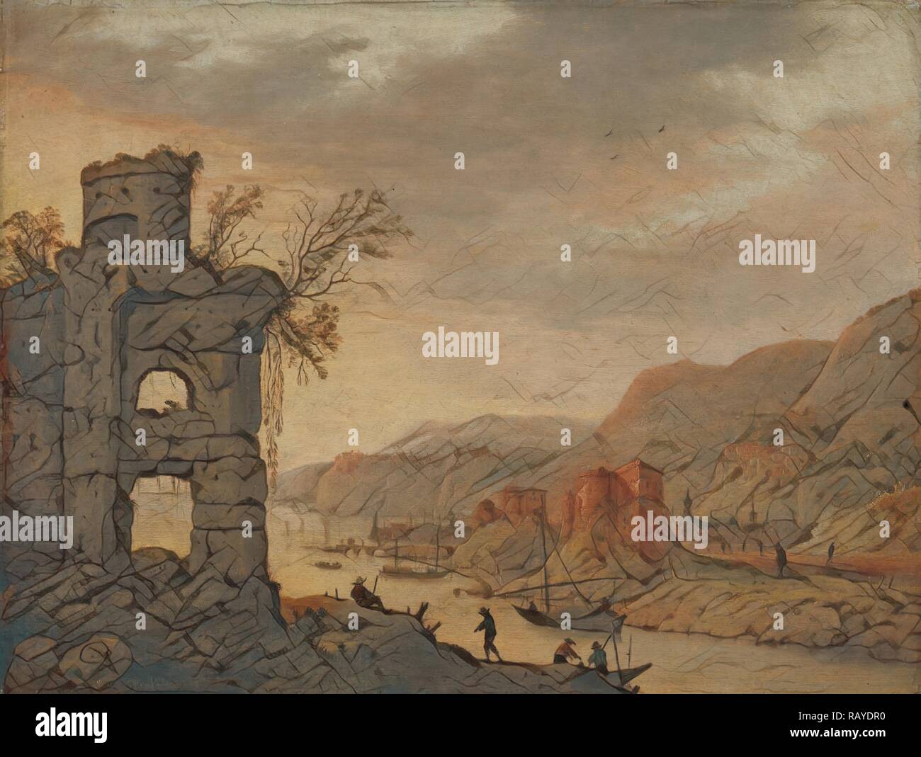 River Landscape, Dirck Verhaert, 1630 - 1675. Reimagined by Gibon ...