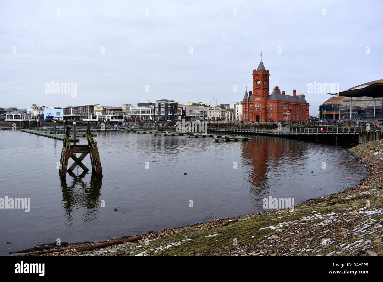 Cardiff Bay buildings including the Pierhead building, Millennium ...
