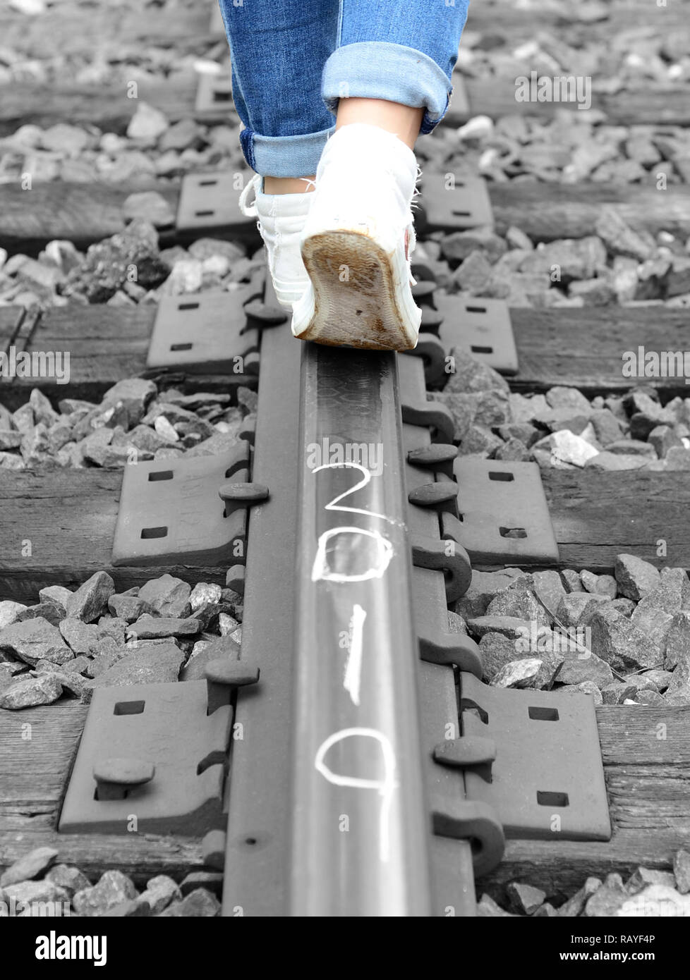 A walk on the tracks Stock Photo - Alamy