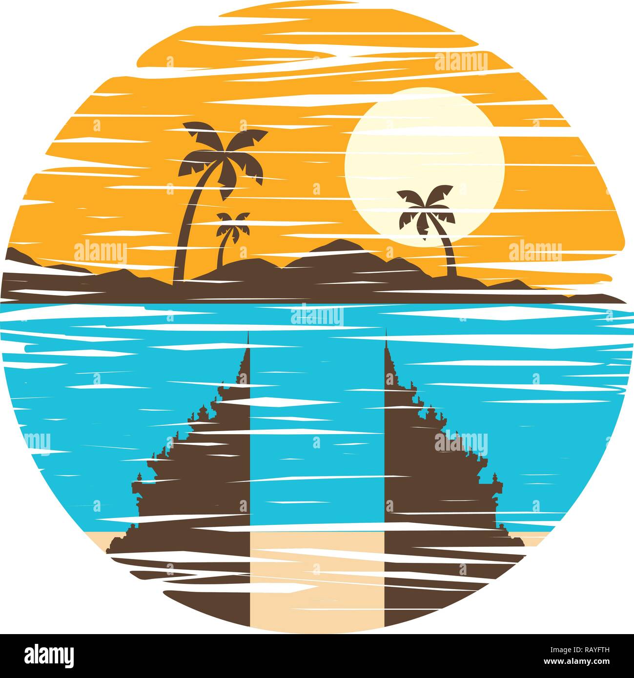 beautiful summer beach view vector Stock Vector Image & Art - Alamy