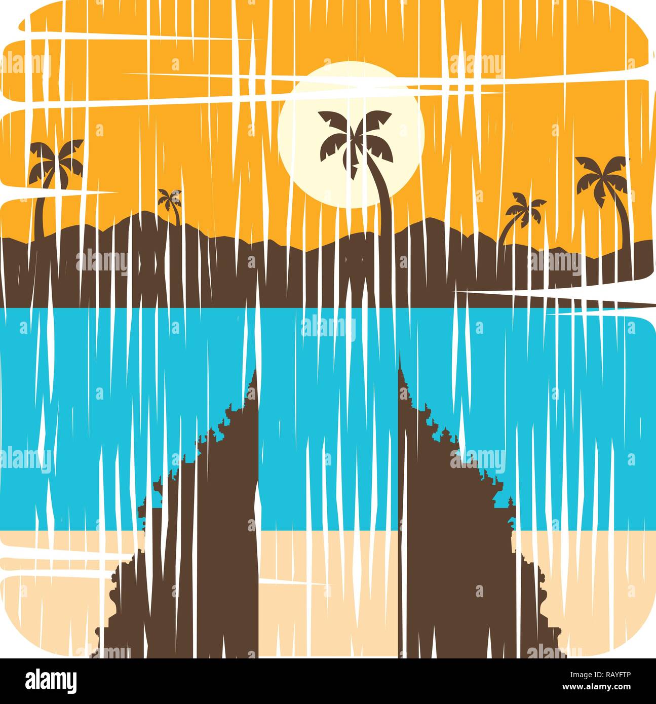 beautiful summer beach view vector Stock Vector Image & Art - Alamy