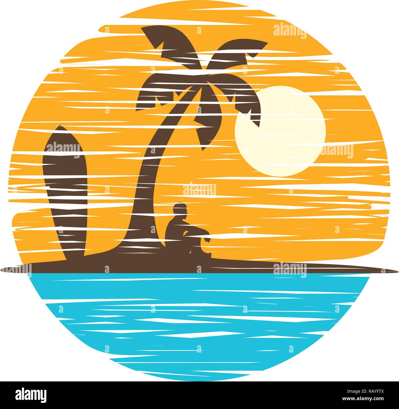 beautiful summer beach view vector Stock Vector Image & Art - Alamy