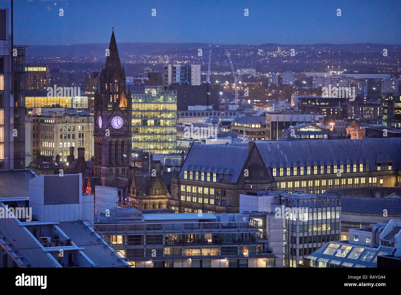 Manchester Skyline Night High Resolution Stock Photography and Images ...