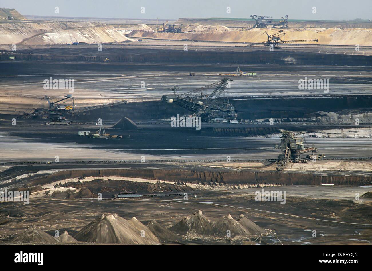 East Germany, open air mine of lignite coal (brown coal Stock Photo - Alamy