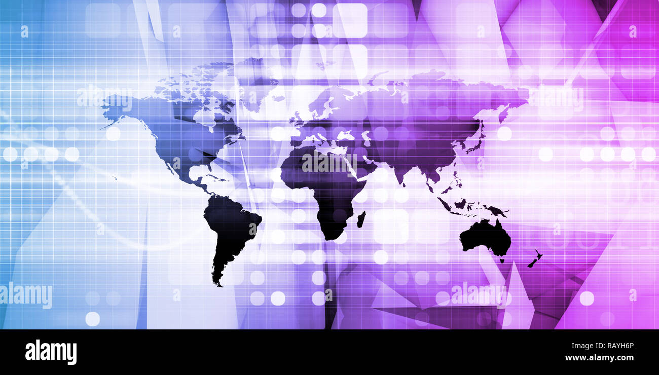 Global Business Network with Technology Theme Concept Stock Photo - Alamy