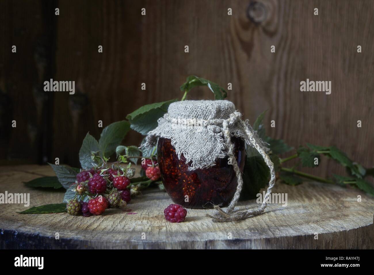 Still life with raspberry Stock Photo - Alamy