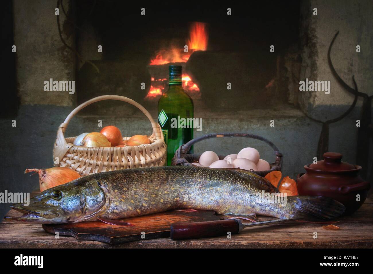 still life with fish Stock Photo - Alamy