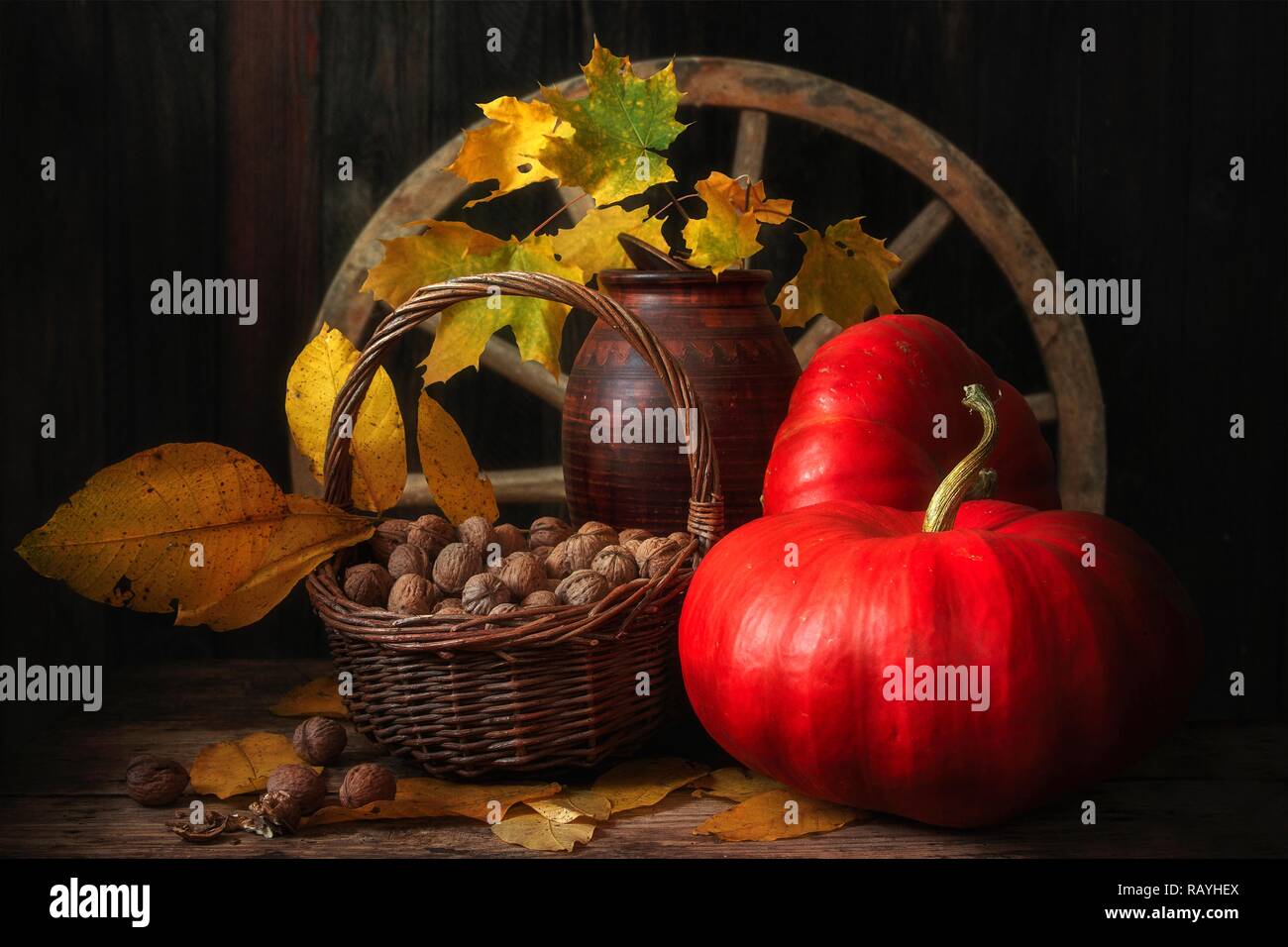 Still life with autumn harvest Stock Photo - Alamy