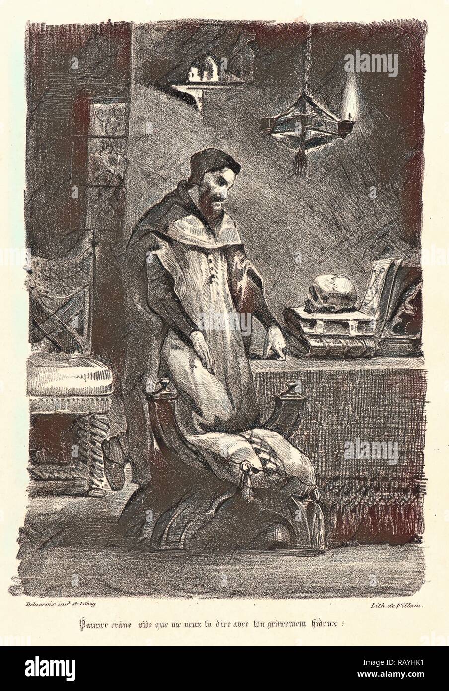 Eugène Delacroix (French, 1798 - 1863). Faust in His Study (Faust dans ...