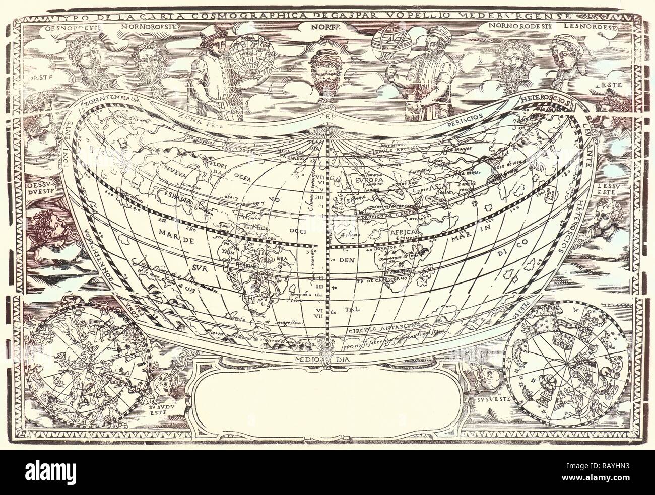 Anonymous. Map: The World of Volpellio (Typo de la carta Cosmographia ...