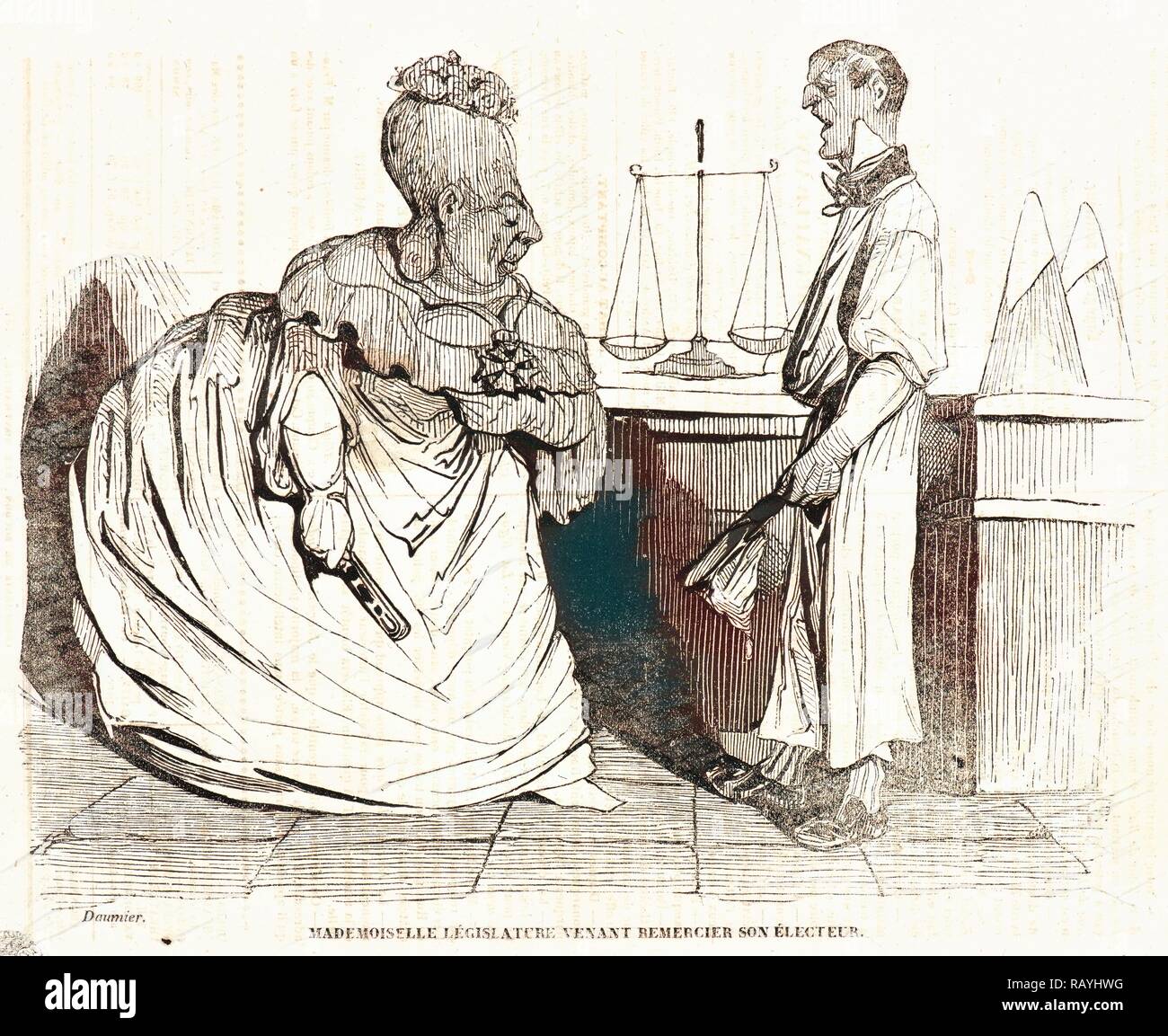 Honoré Daumier (French, 1808 - 1879). Mademoiselle législature venant ...