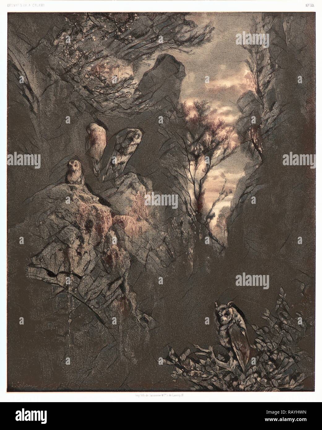 Alexandre Calame (Swiss, 1810 - 1864). Twilight (Le Crepuscule), 1852 ...