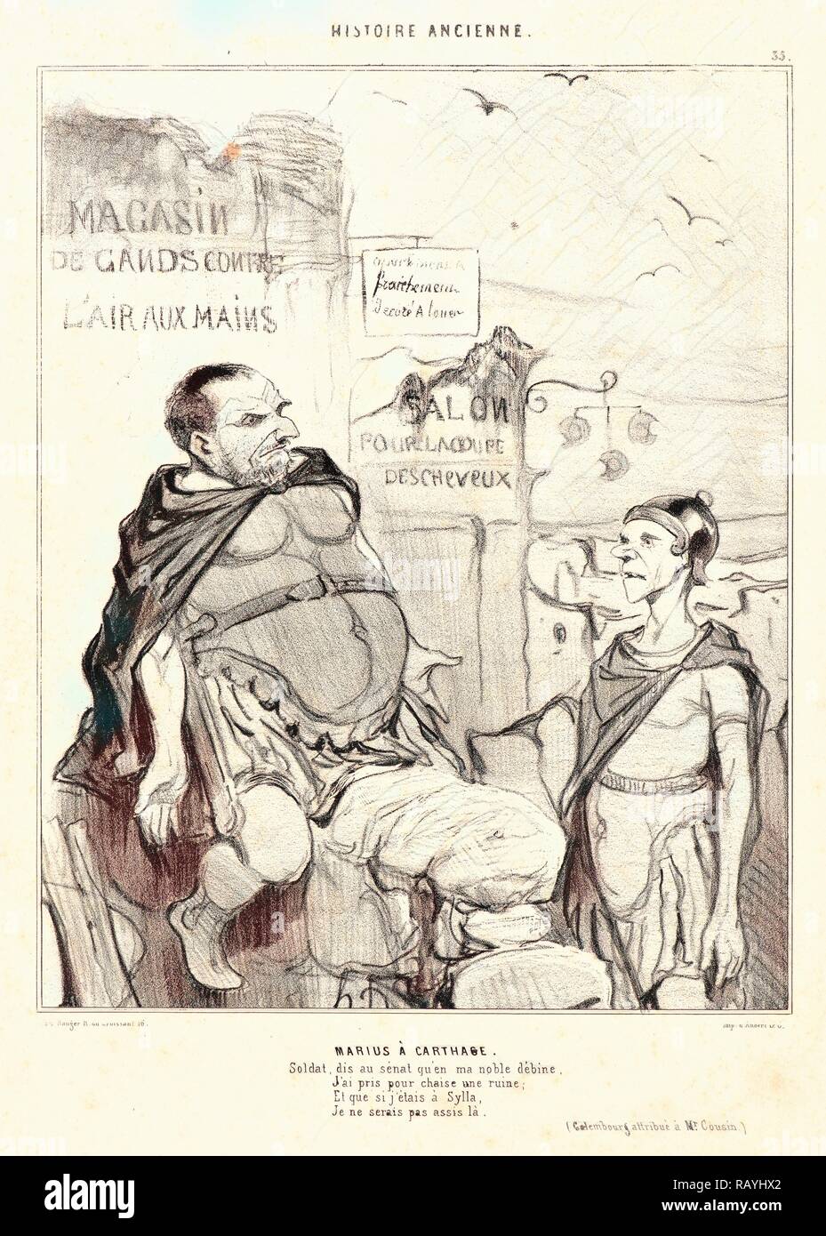 Honoré Daumier (French, 1808 - 1879). Marius à Carthage, 1842. From ...