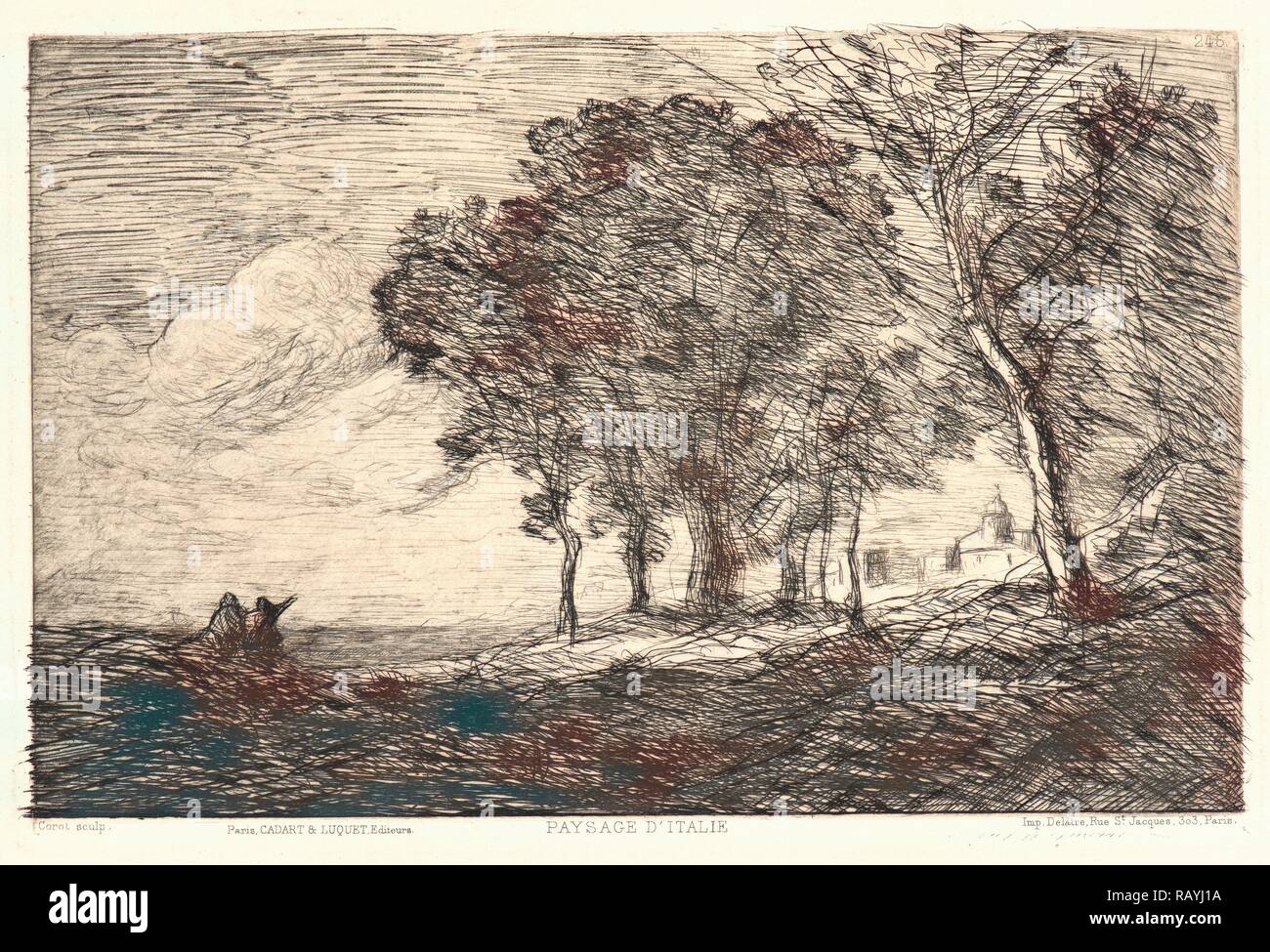 Jean-Baptiste-Camille Corot (French, 1796 - 1875). Italian Landscape ...