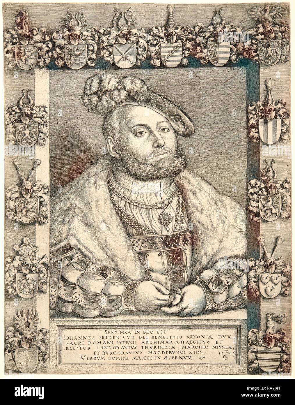 Georg Pencz (German, ca. 1500-1550). Portrait of John Frederick the ...