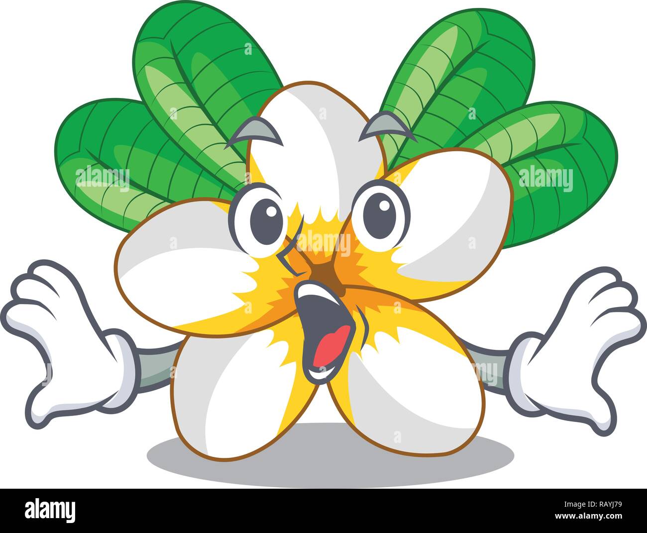 Surprised frangipani flower in the cartoon tree Stock Vector Image ...