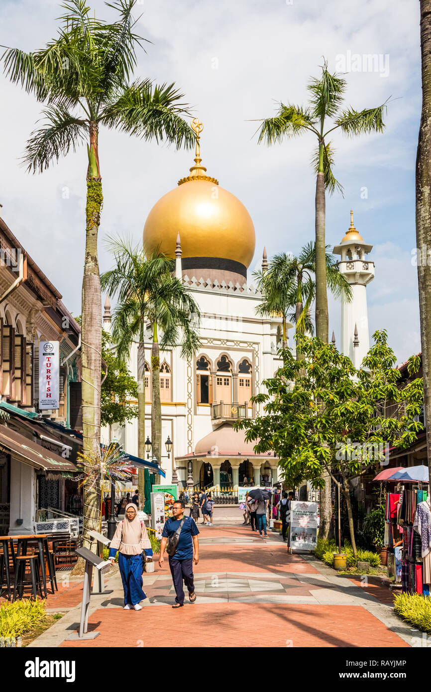 Singapore - 22nd December 2018: Tourists on Arab Street with the Sultan ...