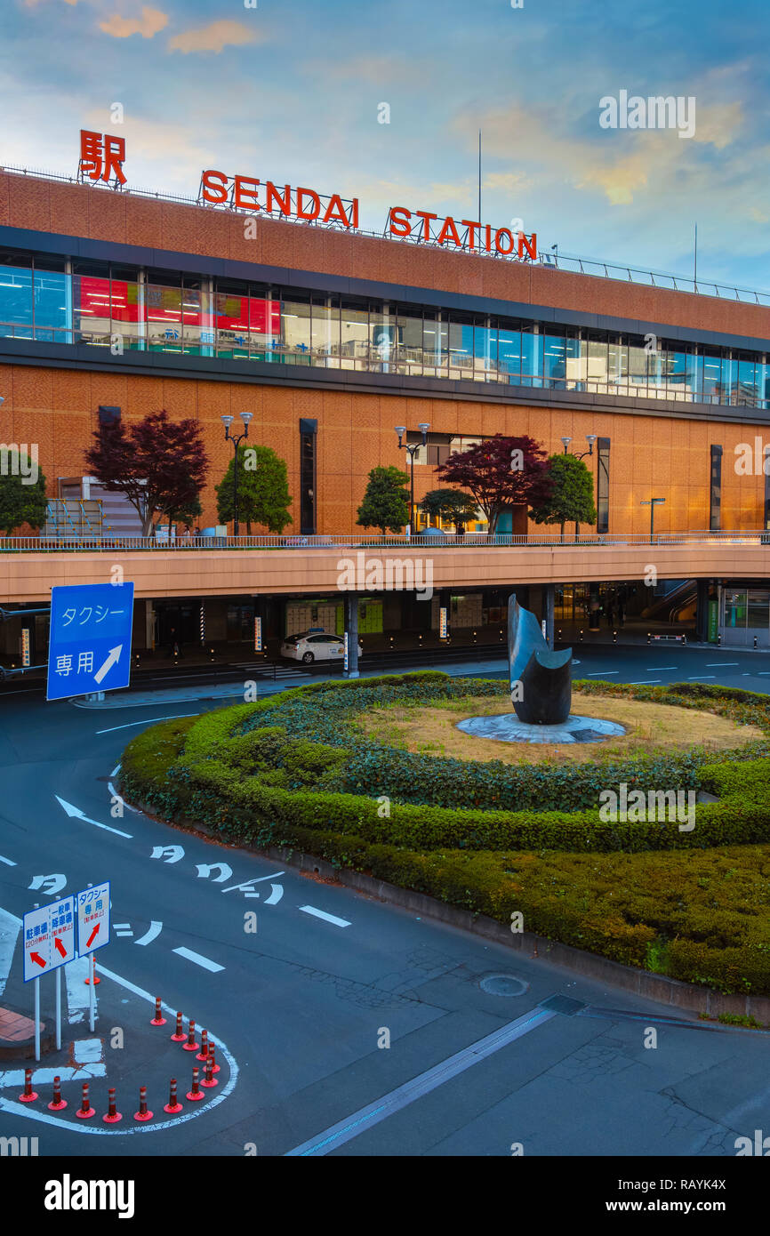 Tokyo, Japan - April 22 2018: Sendai Station is a major railway station ...