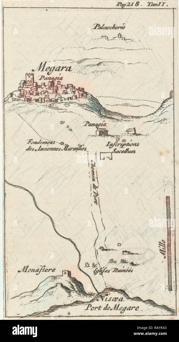 Map of Megara, Jan Luyken, Hendrick and Dirk Boom, 1679. Reimagined by ...