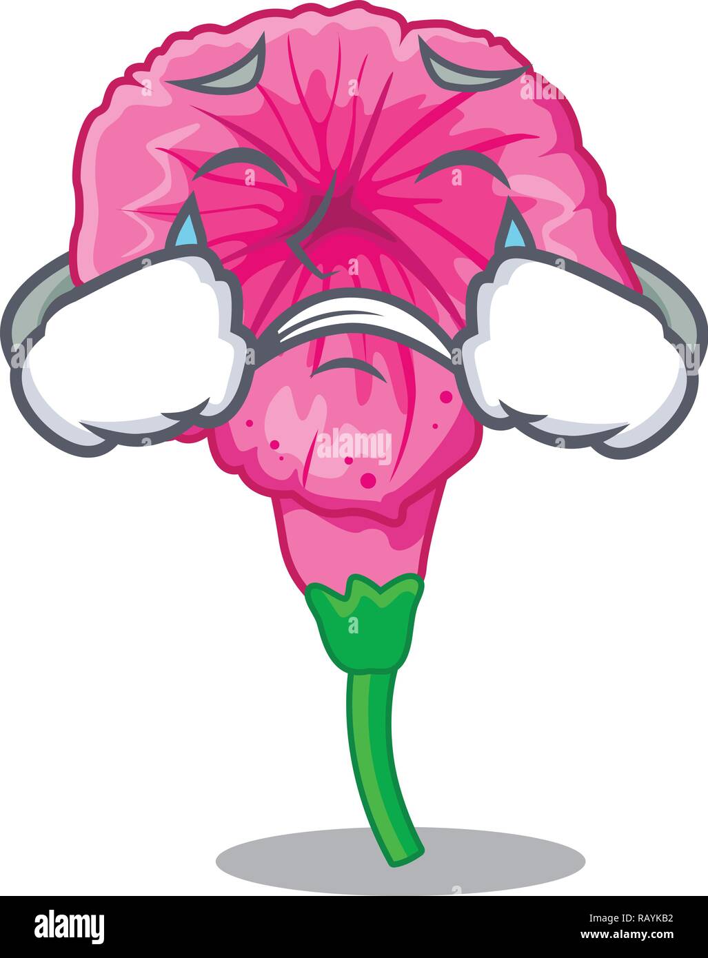 Crying petunia flower grows in character pots Stock Vector Image & Art ...