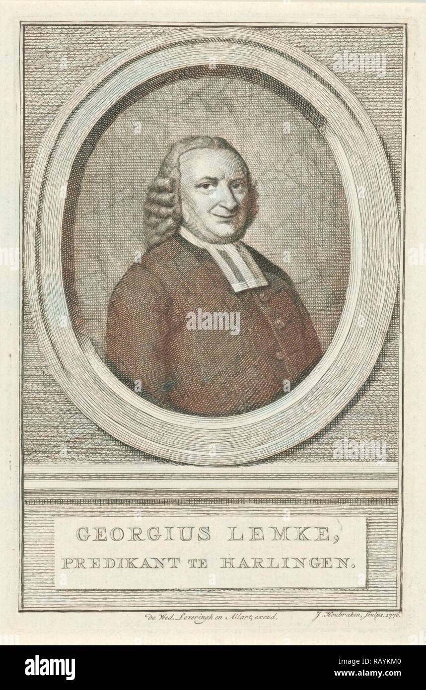Portrait of Georgius Lemke, Jacob Houbraken, weduwe Jacobus Loveringh ...