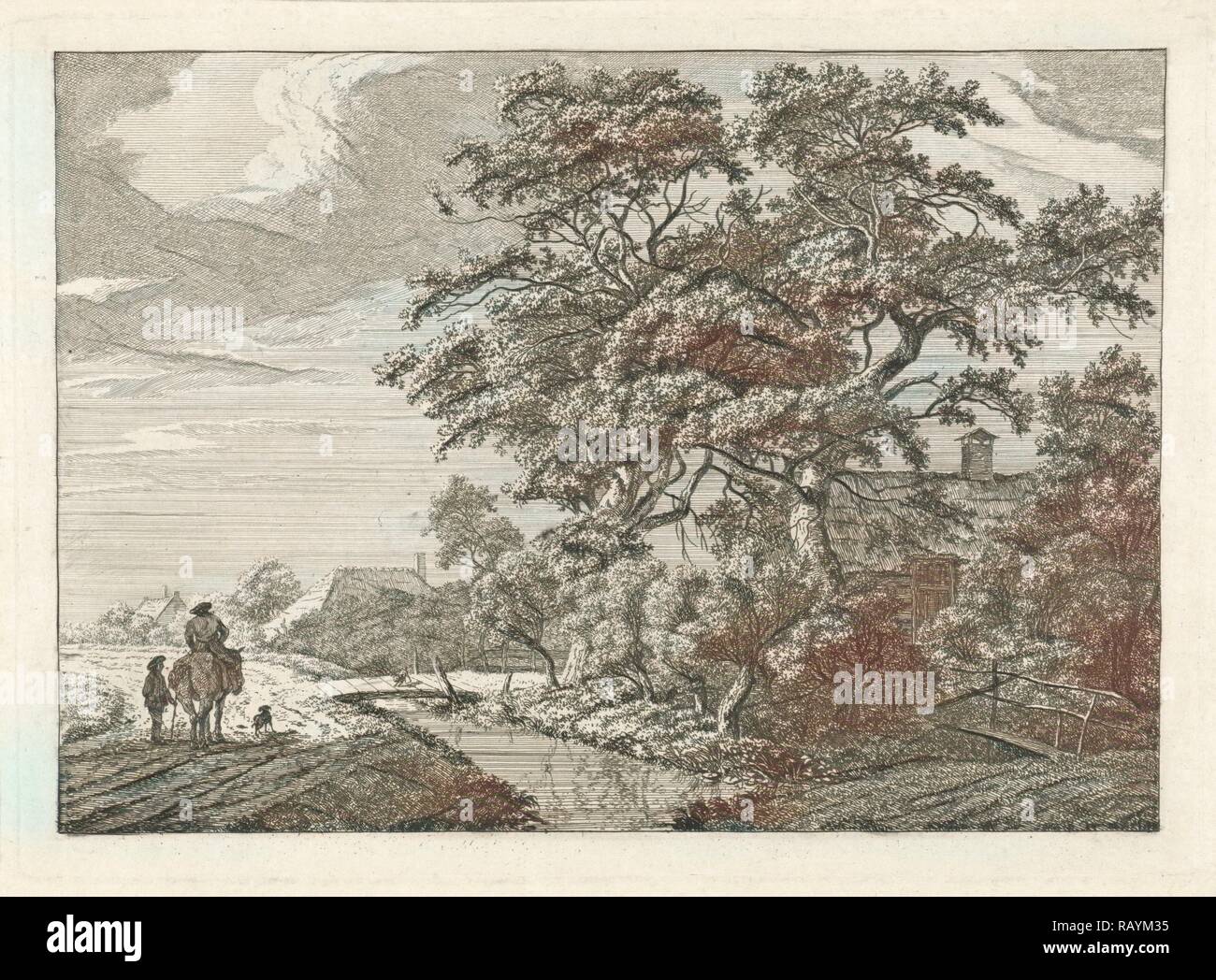 Landscape with a ditch and farms, Franciscus Andreas Milatz, 1784 ...