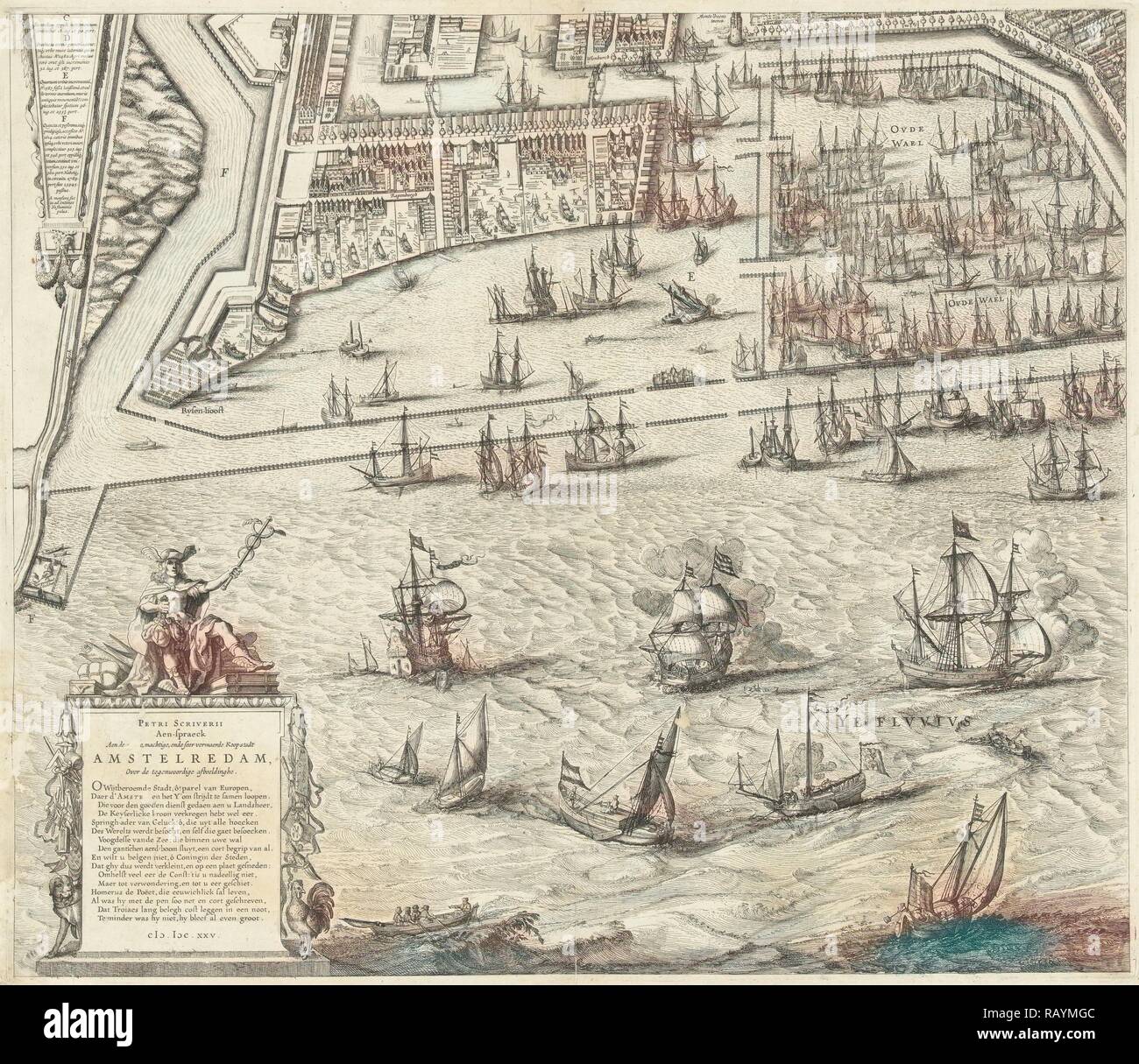 Map of Amsterdam, The Netherlands, leaf left, 1625, Balthasar Florisz ...