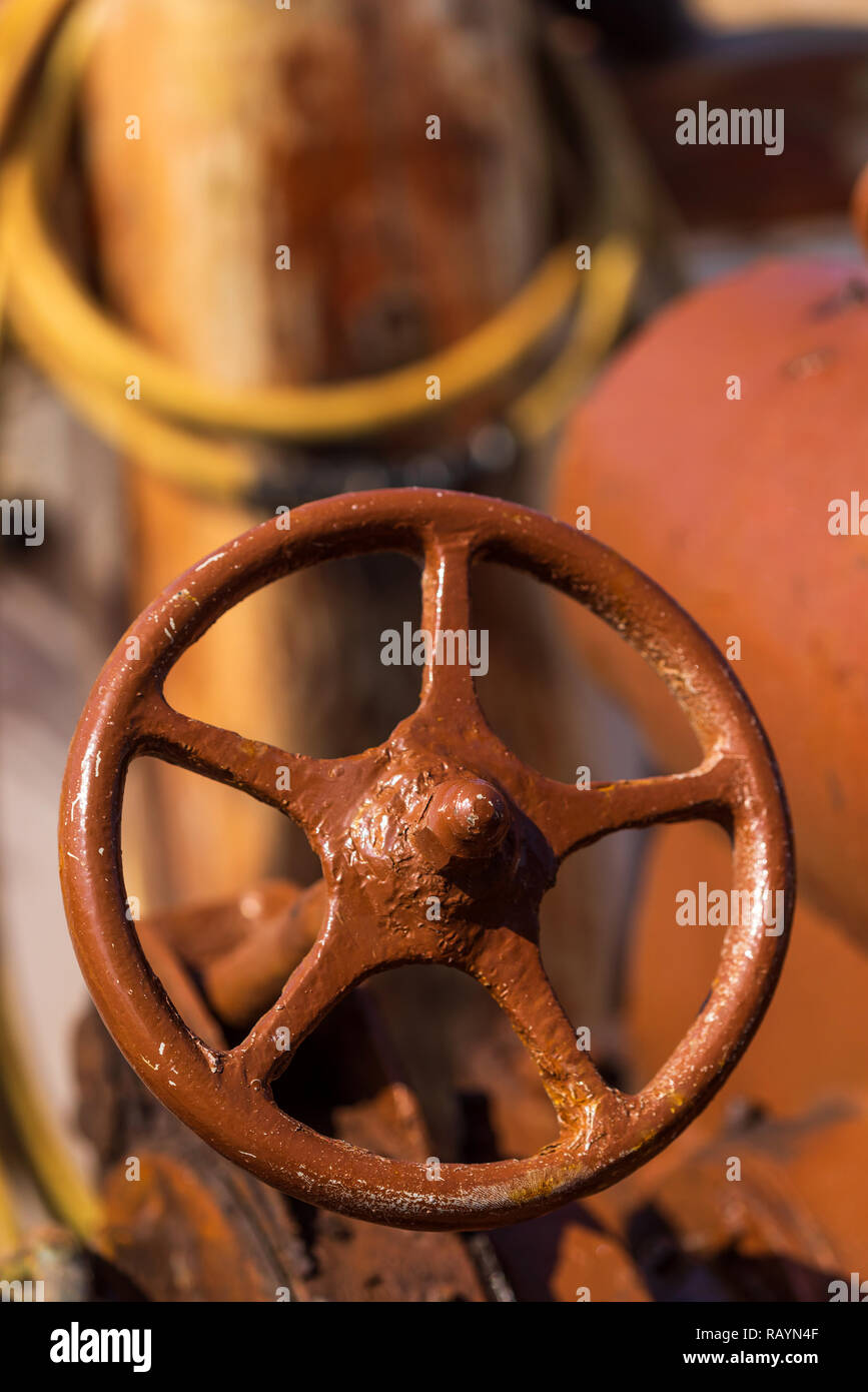 device for lifting the anchor in the first part of the ship Stock Photo ...