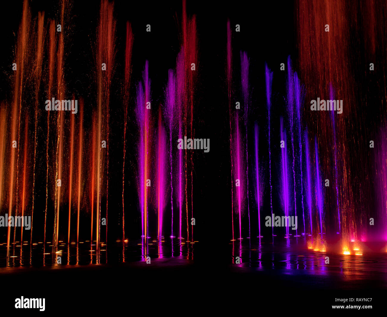 Large multi colored decorative dancing water jet led light fountain ...