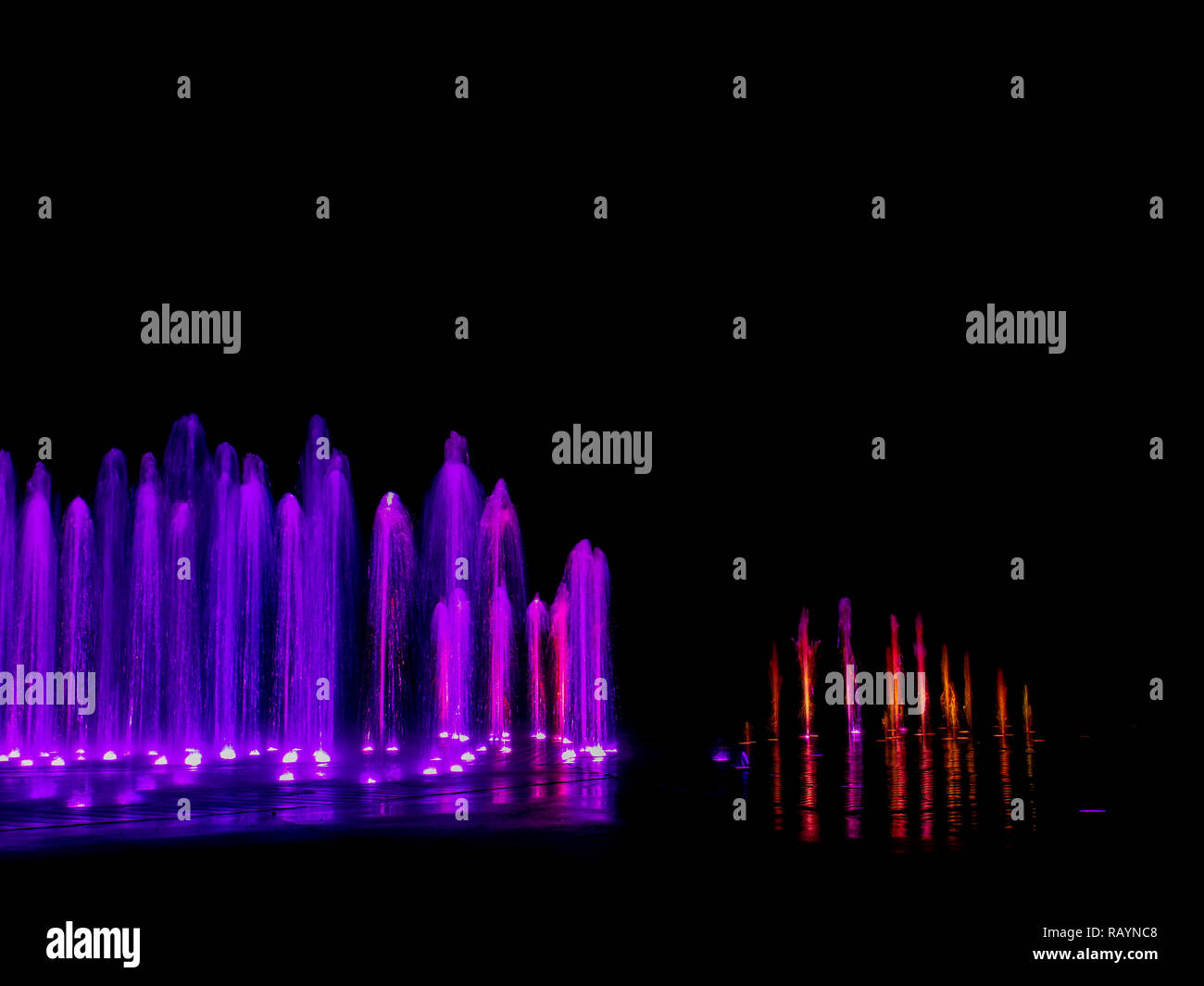 Large multi colored decorative dancing water jet led light fountain ...