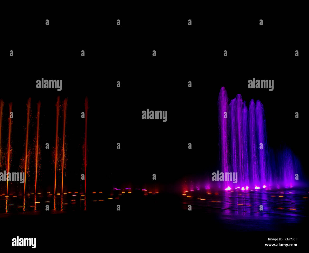 Large multi colored decorative dancing water jet led light fountain ...