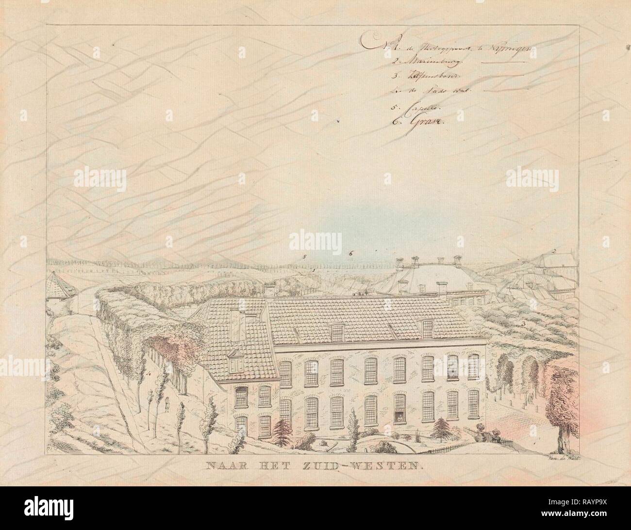 View of the rampart southwest of Nijmegen, Derk Anthony van de Wart ...