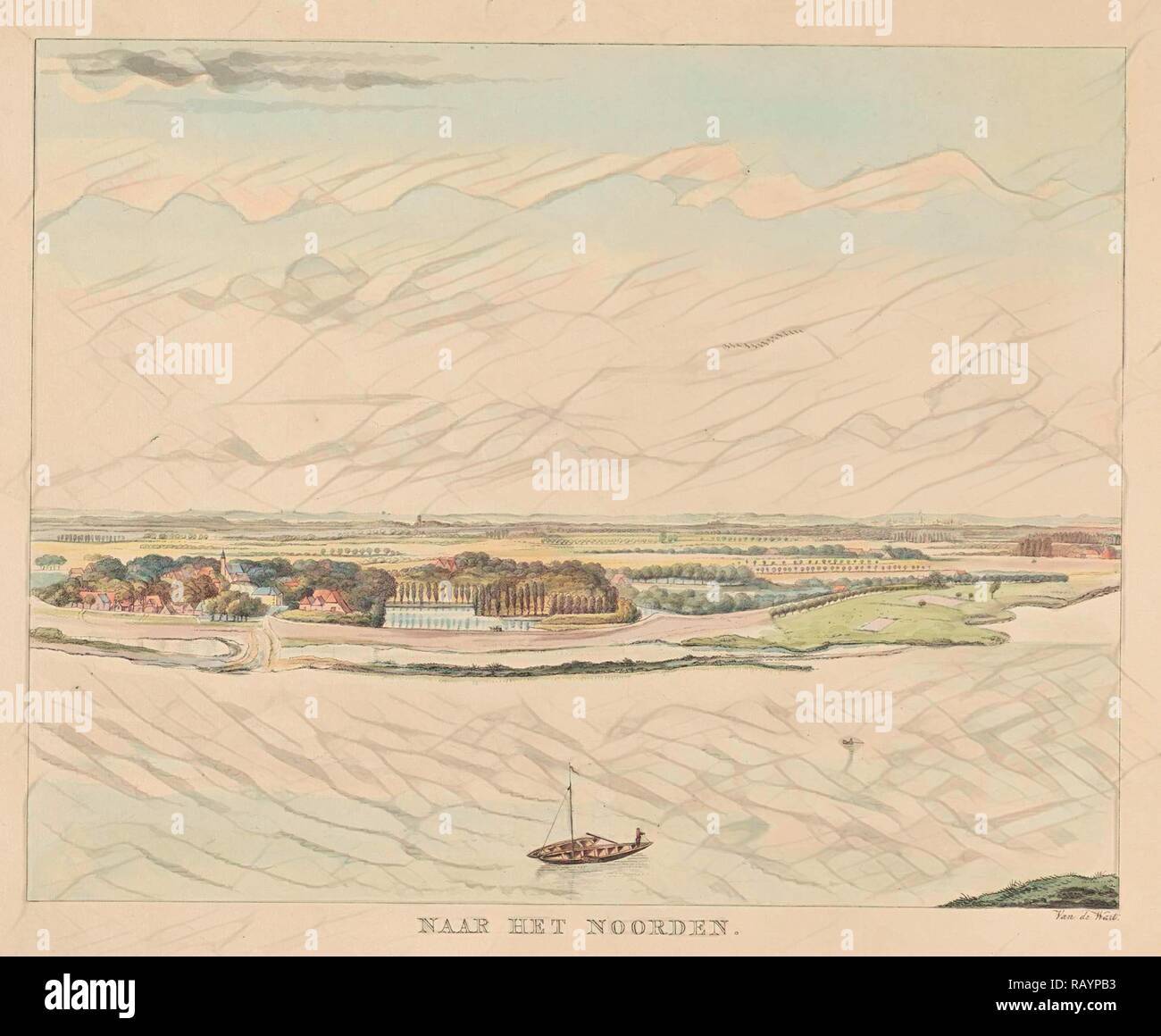 View of the Waal north of Nijmegen, Derk Anthony van de Wart, 1815 ...