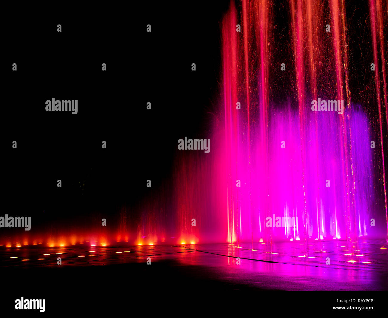 Large multi colored decorative dancing water jet led light fountain ...