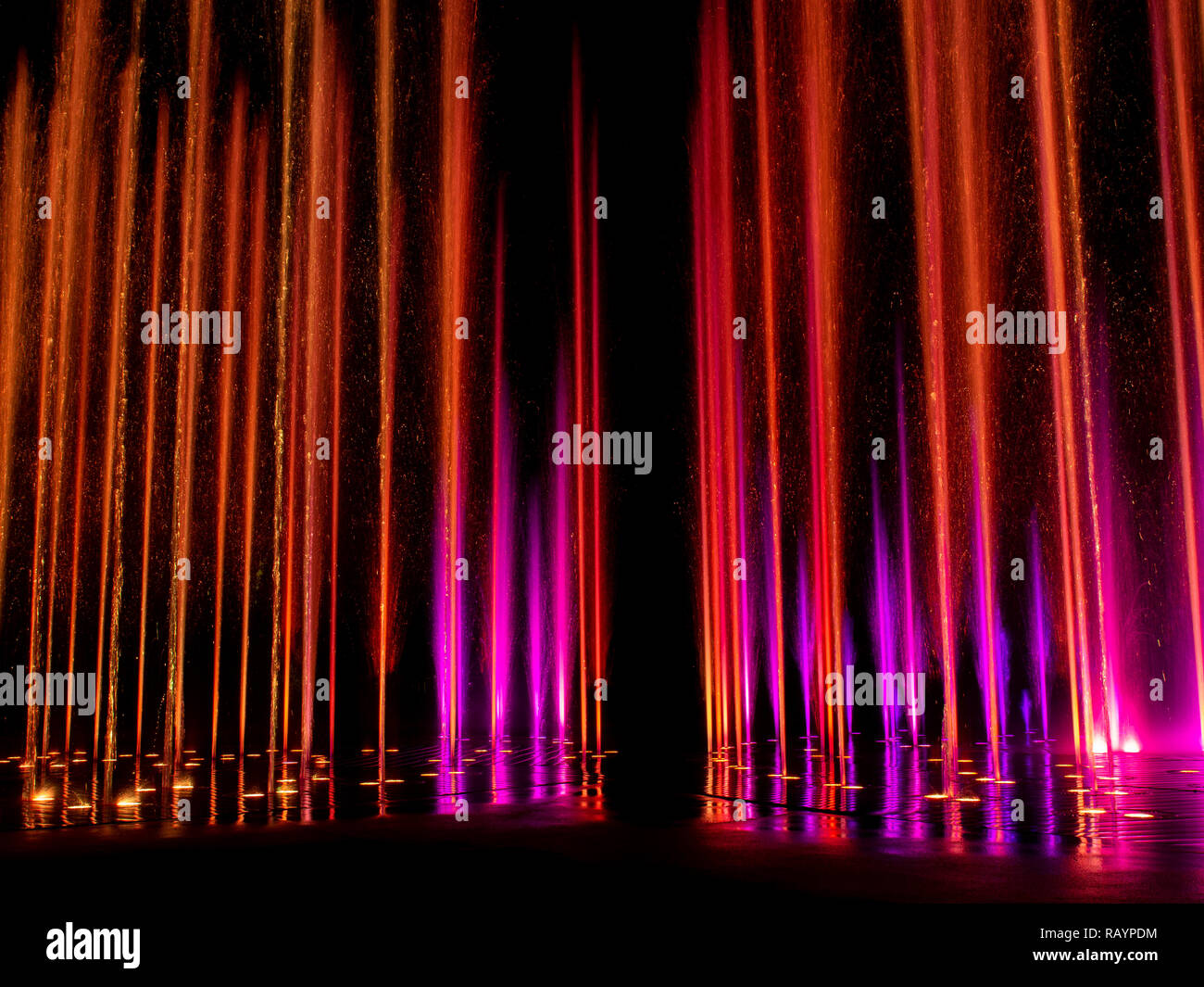 Large multi colored decorative dancing water jet led light fountain ...