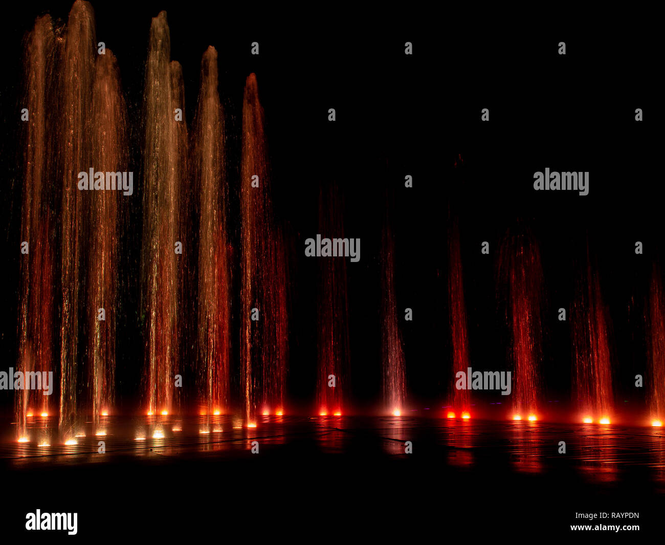 Large multi colored decorative dancing water jet led light fountain ...