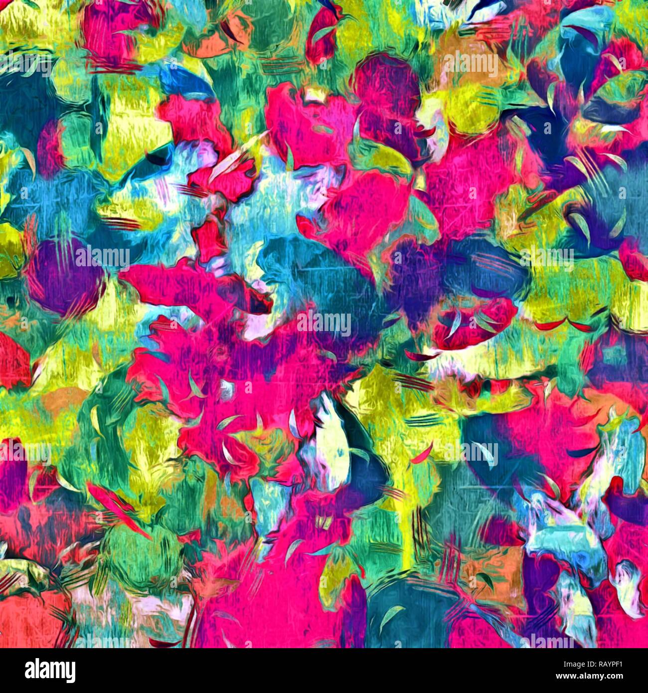 abstract psychedelic fractal background from blurry textures of brush ...