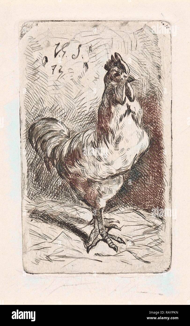 Cock, Jan Gerard Smits, 1872. Reimagined by Gibon. Classic art with a ...