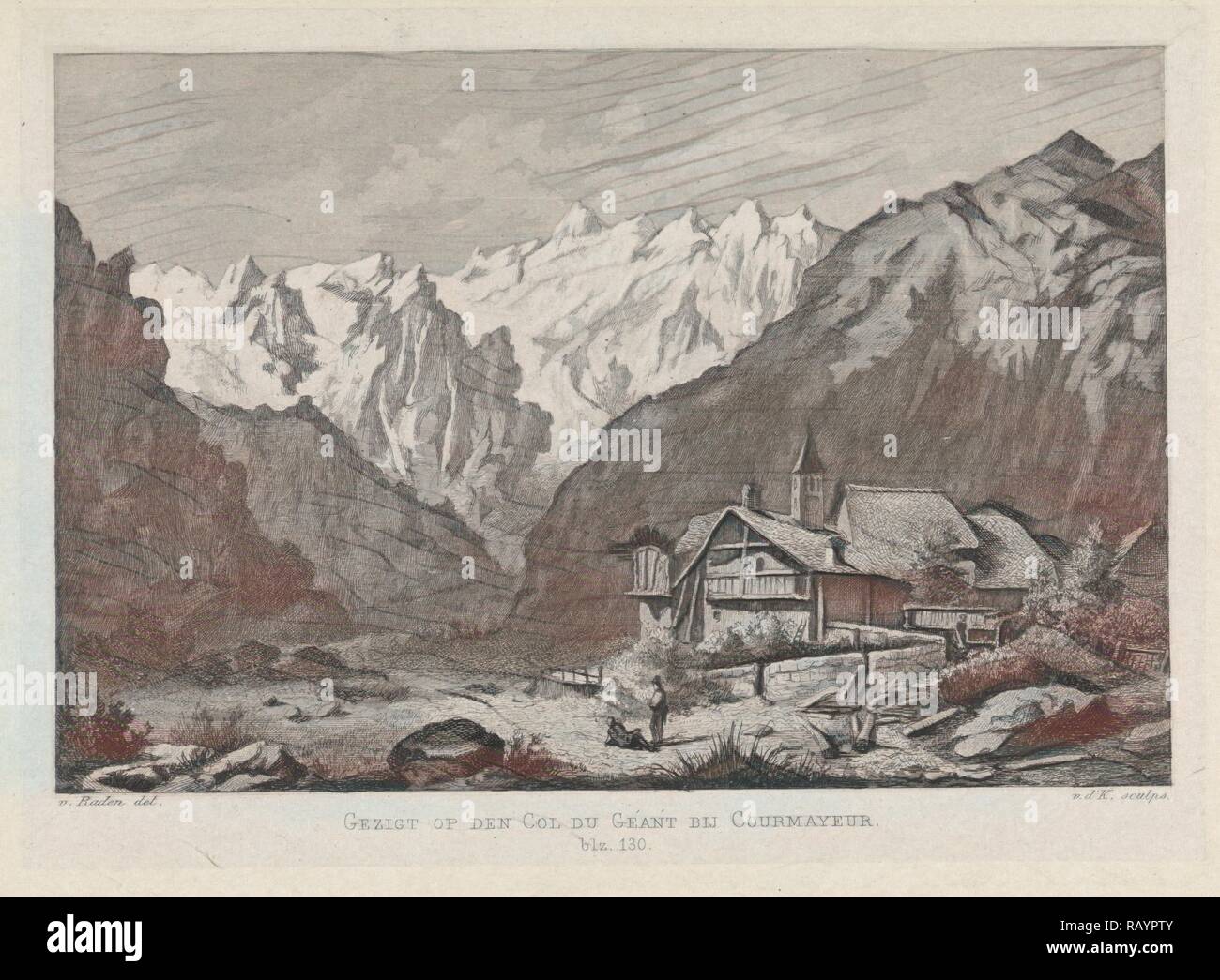 View of the Col du Géant, Chamonix-Mont-Blanc, France. Reimagined by ...