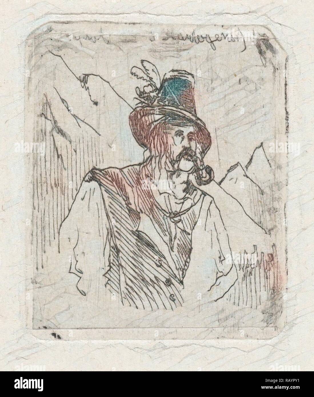 Tyrolean man in a mountain landscape, Joseph Hartogensis, c. 1837 ...