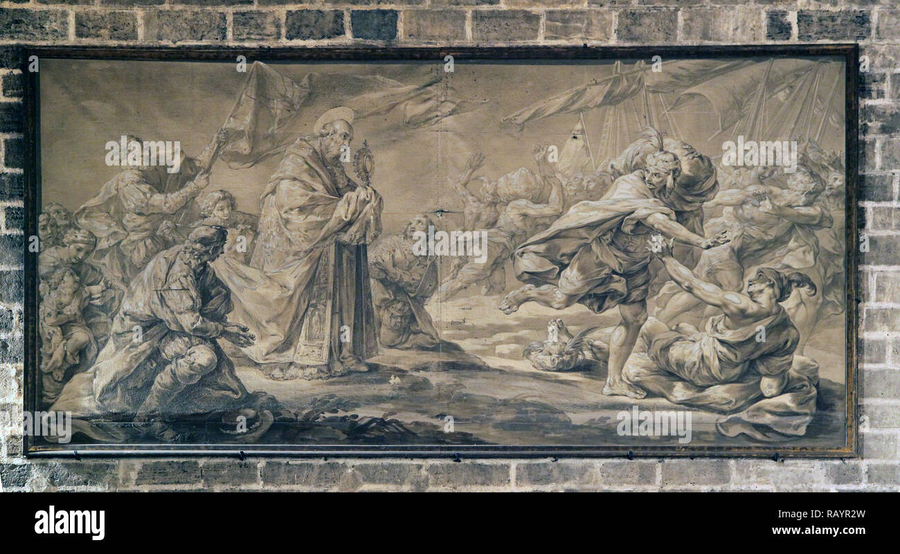Valencia Cathedral and the holy grail.Saint Chalice chapel.Basilica ...