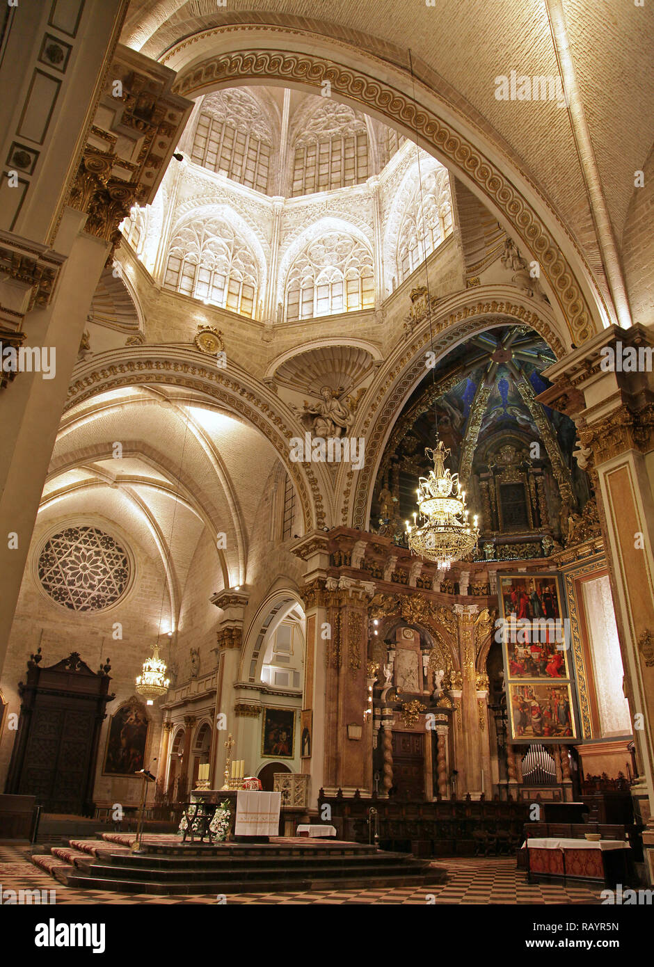 Valencia Cathedral and the holy grail.Saint Chalice chapel.Basilica ...