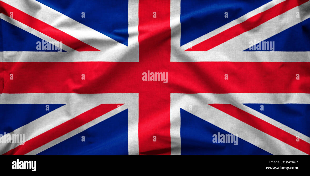 Union Jack wide silk flag of The United Kingdom of Great Britain and ...