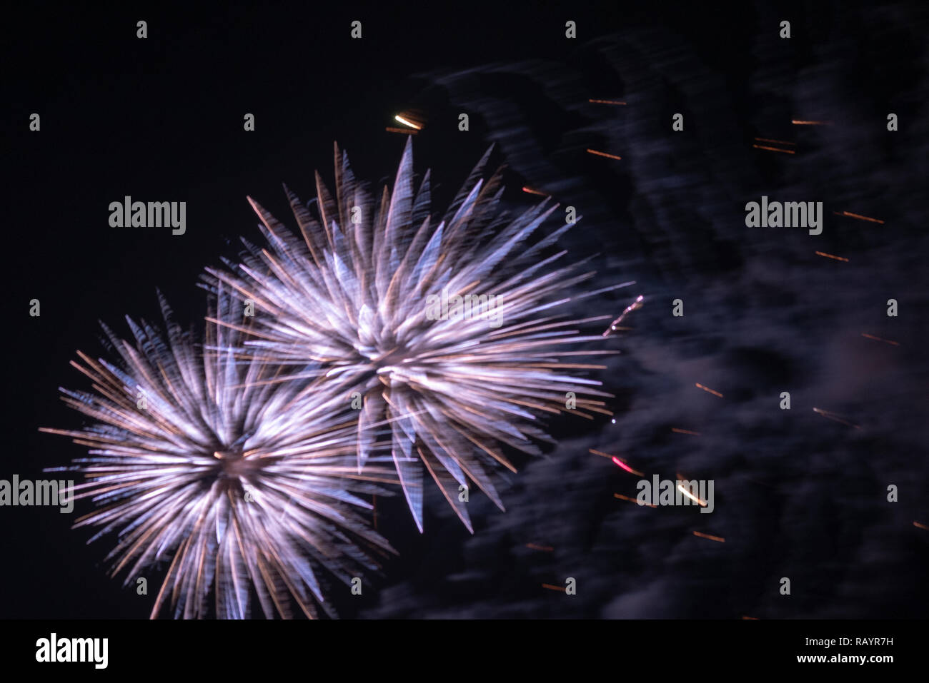 Fireworks. New Year's Eve. Turn of the year. Rockets Stock Photo - Alamy
