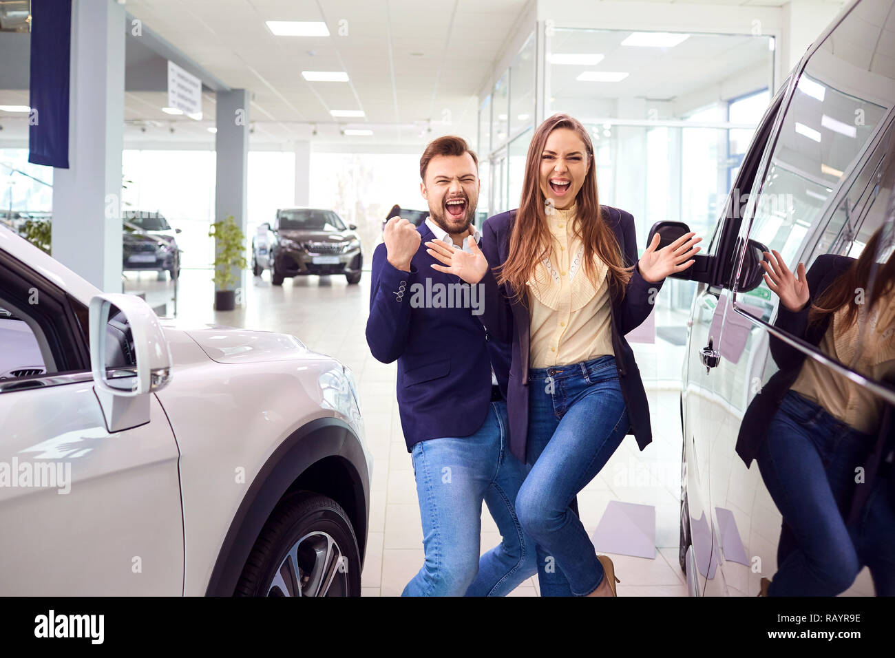 Happy man car sale auto business hi-res stock photography and images ...