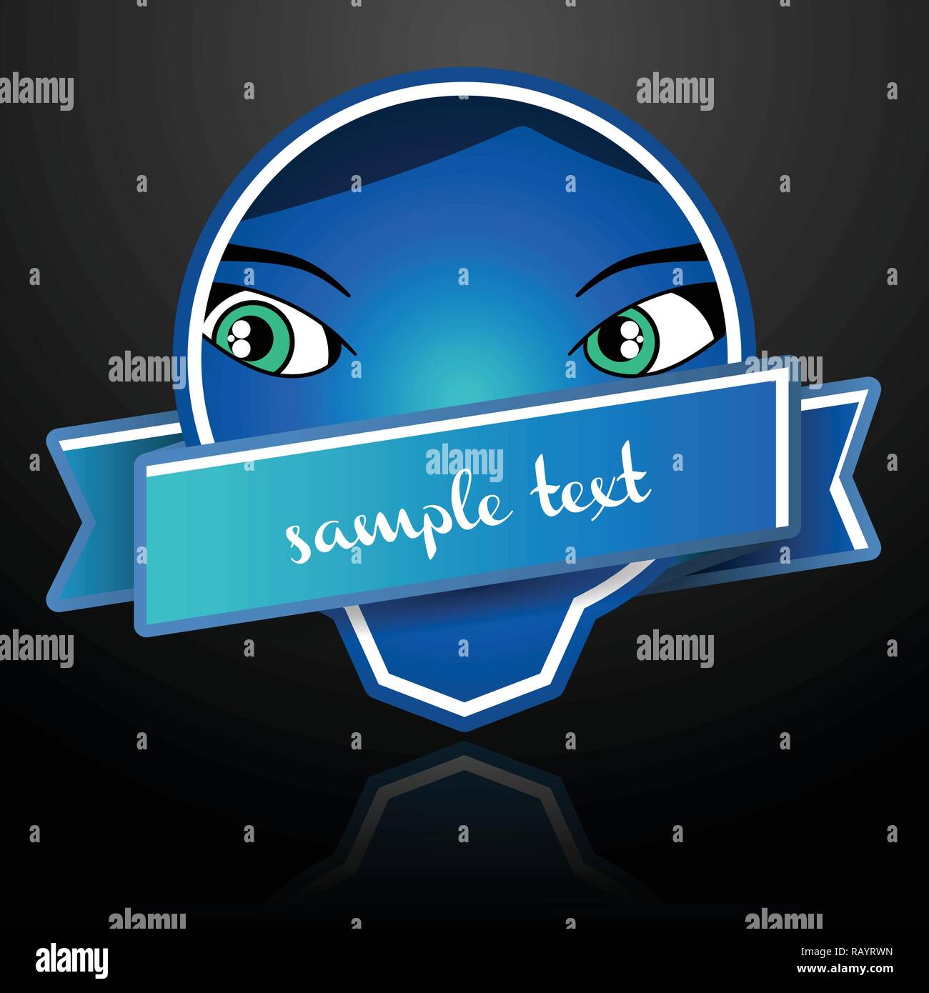 Abstract Blue Label Or Badge Template Design - Illustration in Editable ...